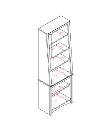 Prepac Tall Slant-Back Bookcase - Macy's