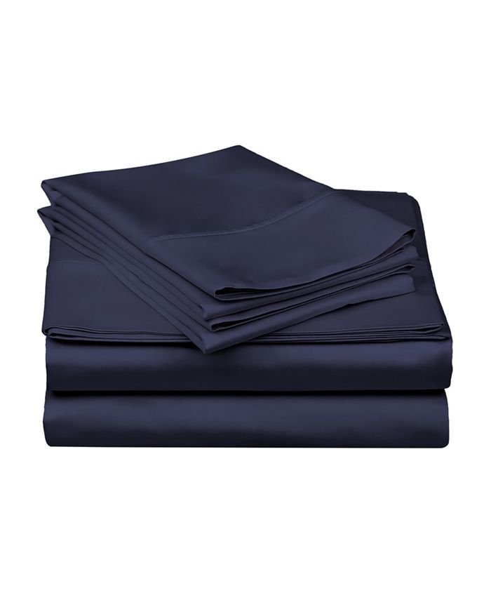 Superior 300 Thread Count Cotton Solid Sheet Set - Full - Macy's