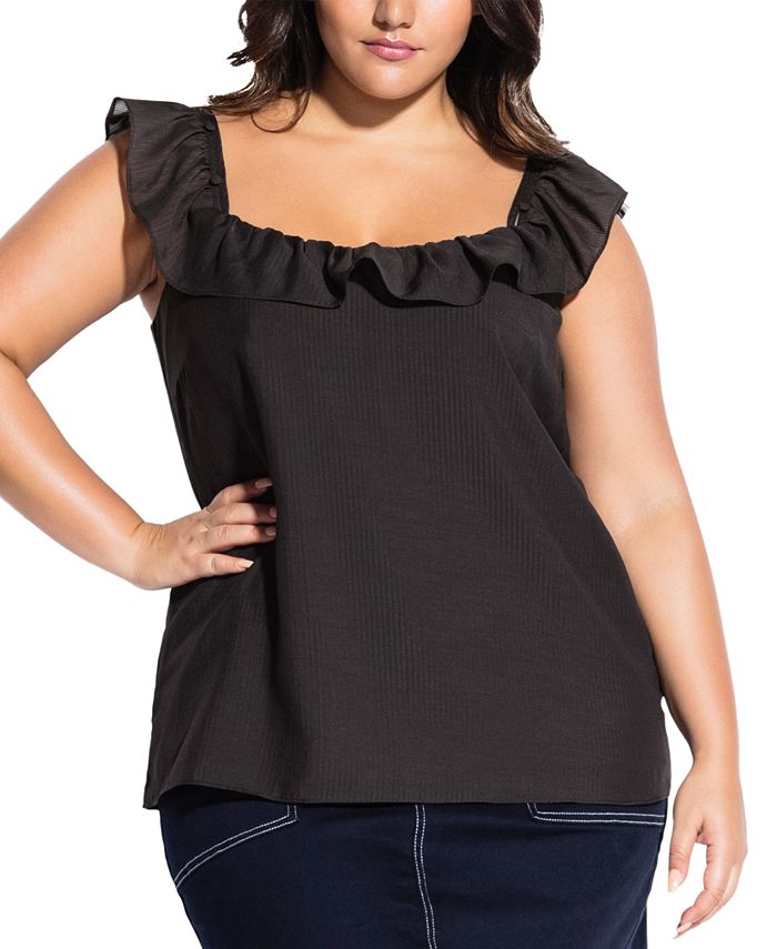 City Chic Trendy Plus Size Ruffled Top - Macy's