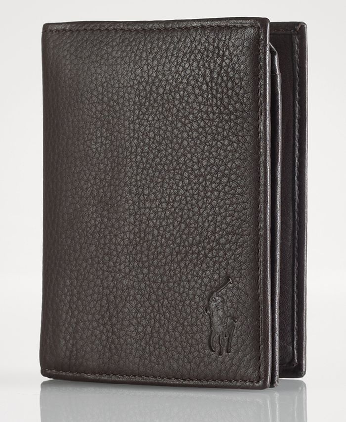 Polo Ralph Lauren Men's Wallet, Pebbled Bifold Wallet with Window - Macy's