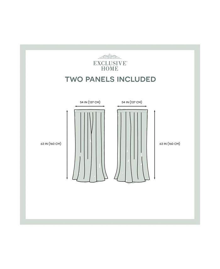 Exclusive Home Itaji Sheer Rod Pocket Top Curtain Panel Pair, 54" x 63 ...