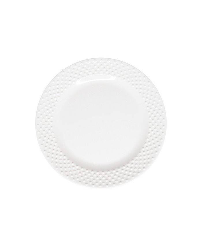 222 Fifth Solid Swiss Dots White 12 Piece Melamine Dinnerware Set - Macy's