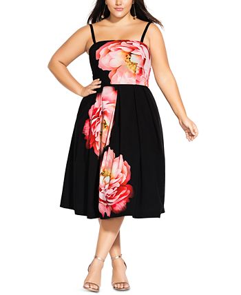 City Chic Trendy Plus Size Sublime Bloom Dress - Macy's