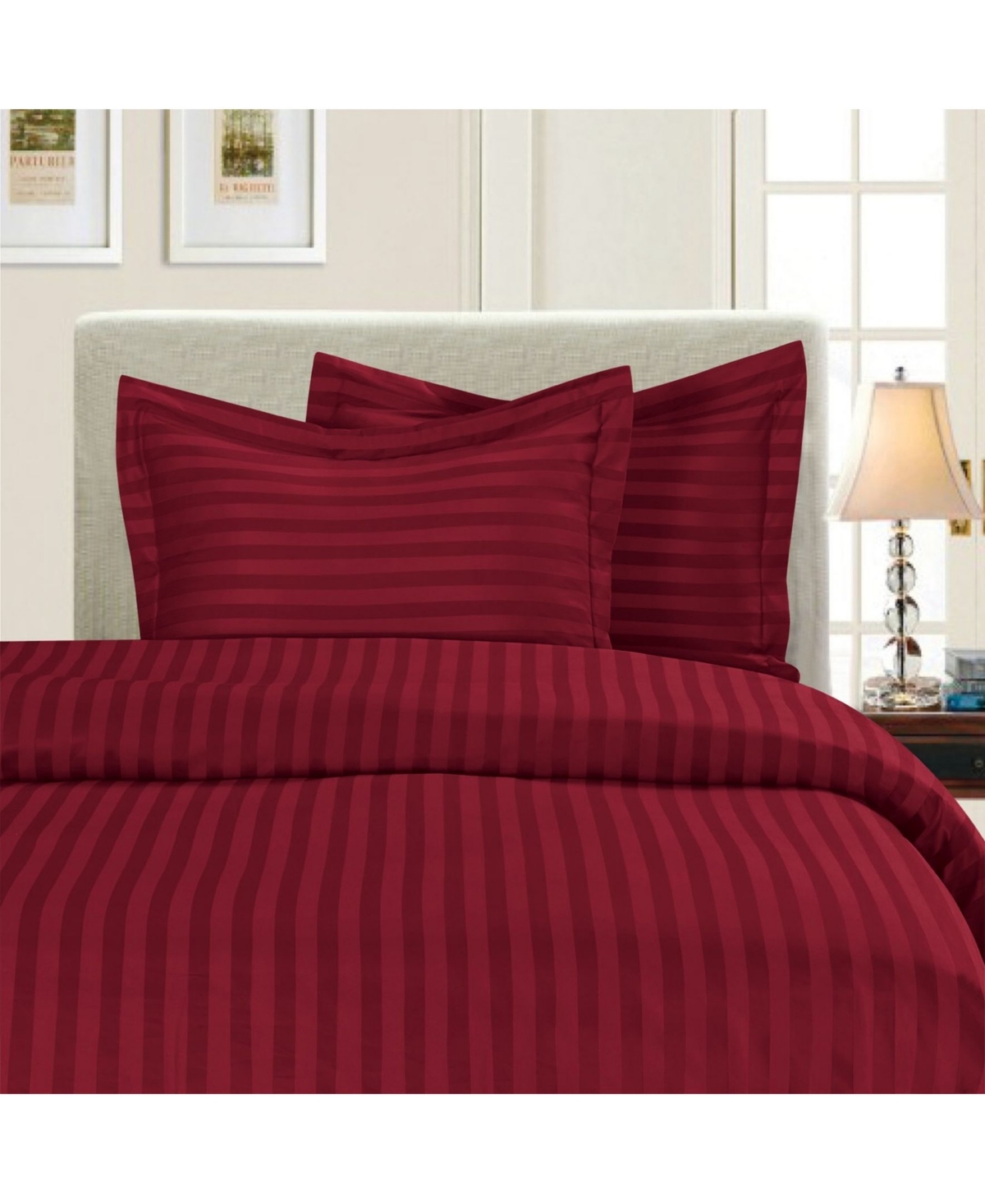 Click here for Elegant Comfort Luxurious Stripe Wrinkle-Free 2-Pc... prices
