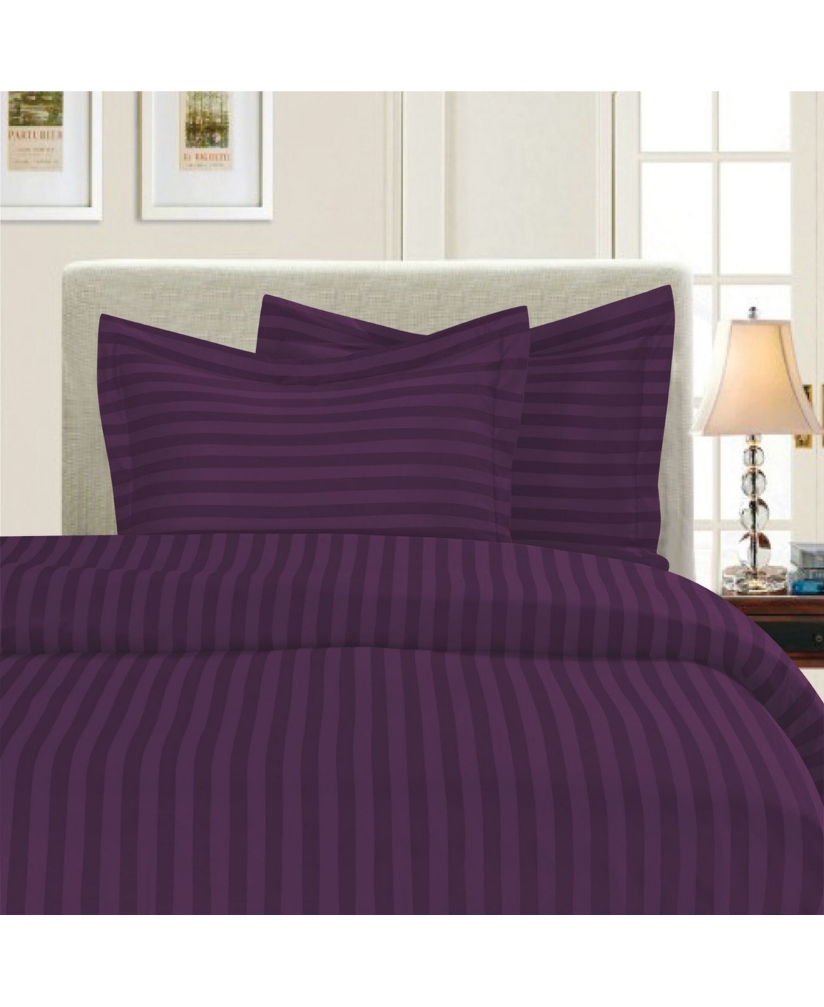 Click here for Elegant Comfort Luxurious Stripe Wrinkle-Free 2-Pc... prices