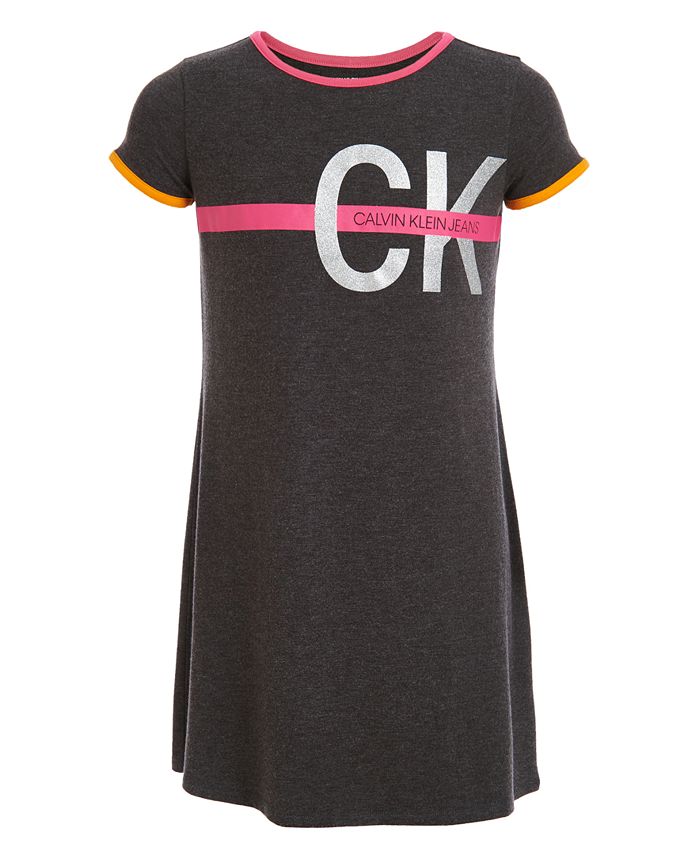 Calvin Klein Big Girls A-Line Logo Ringer Dress - Macy's