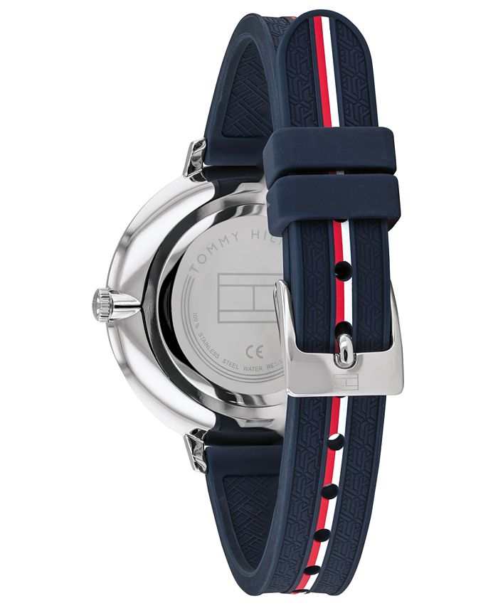 Tommy Hilfiger Women's Blue Silicone Strap Watch 38mm - Macy's