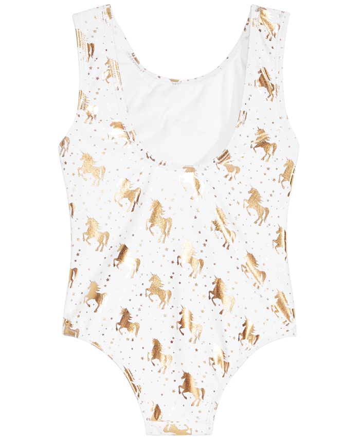Sol Swimwear Little Girls 1-Pc. Unicorn Glam Swimsuit - Macy's