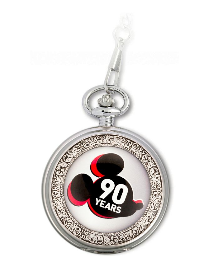 ewatchfactory Men's Disney Mickey Mouse Silver Chain Pocket Watch 51mm ...