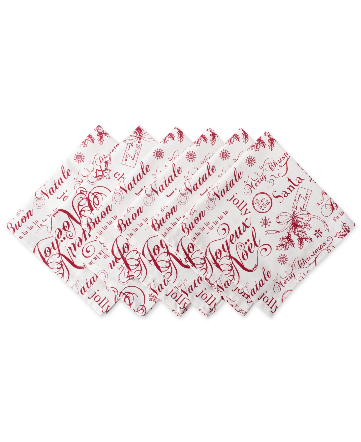 Click here for Vintage Christmas Print Napkin  Set of 6 - Red prices