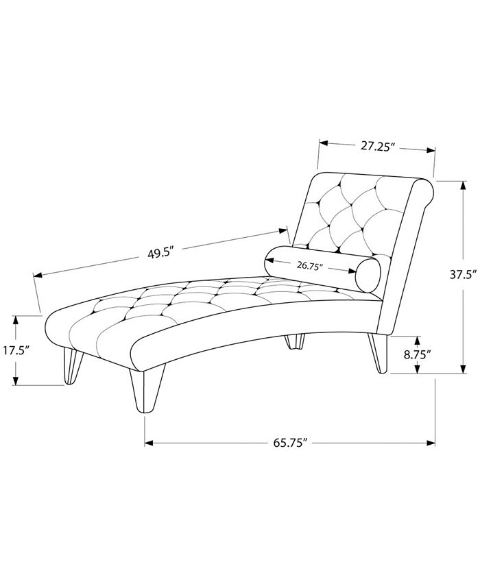 Monarch Specialties Microfiber Chaise Lounger - Macy's