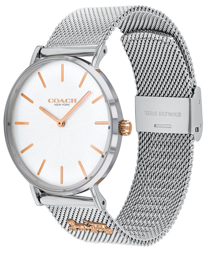 COACH Women's Perry Stainless Steel Mesh Bracelet Watch 36mm - Macy's