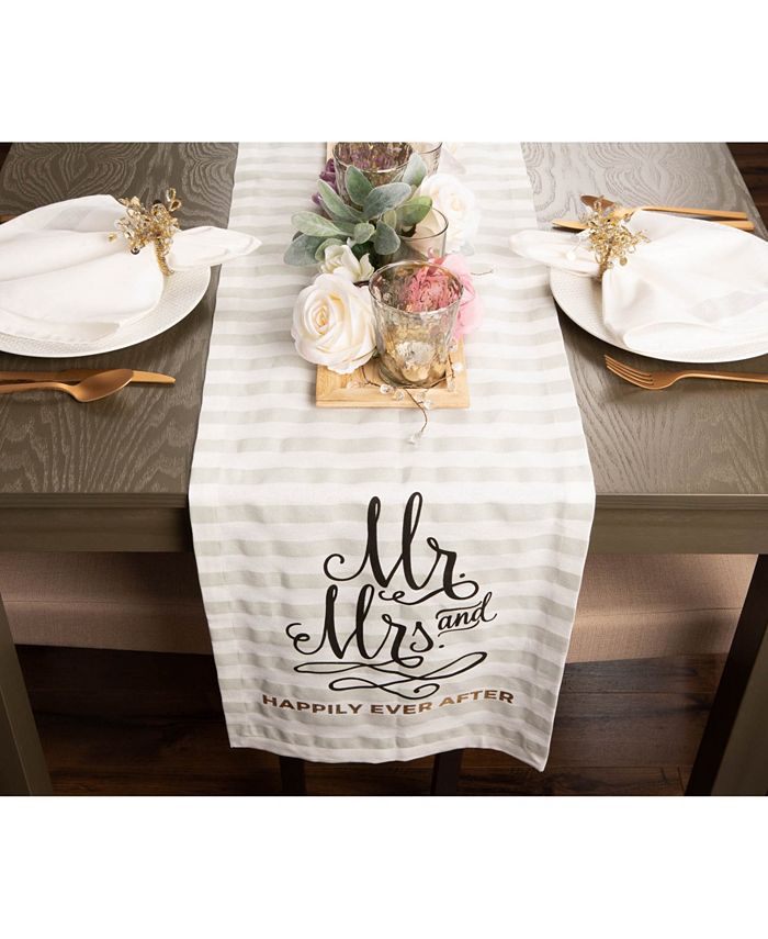 Design Imports Mr. Mrs. Table Runner 14" x 72" - Macy's