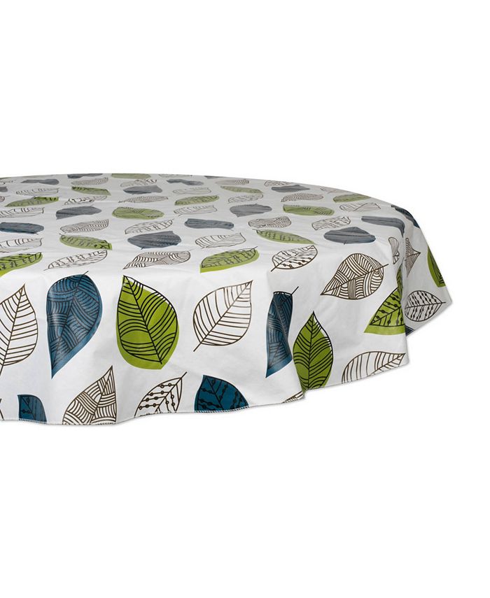 Design Imports Leaves Vinyl Tablecloth 70" Round - Macy's