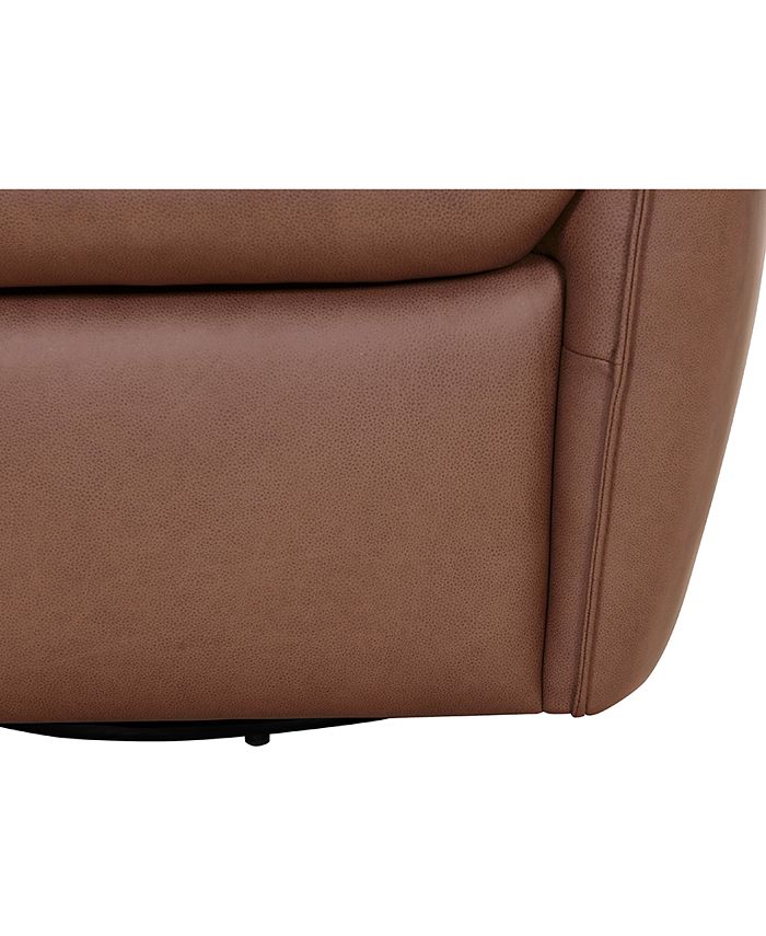 Furniture CLOSEOUT! Chanute 32" Leather Accent Swivel Chair, Created ...