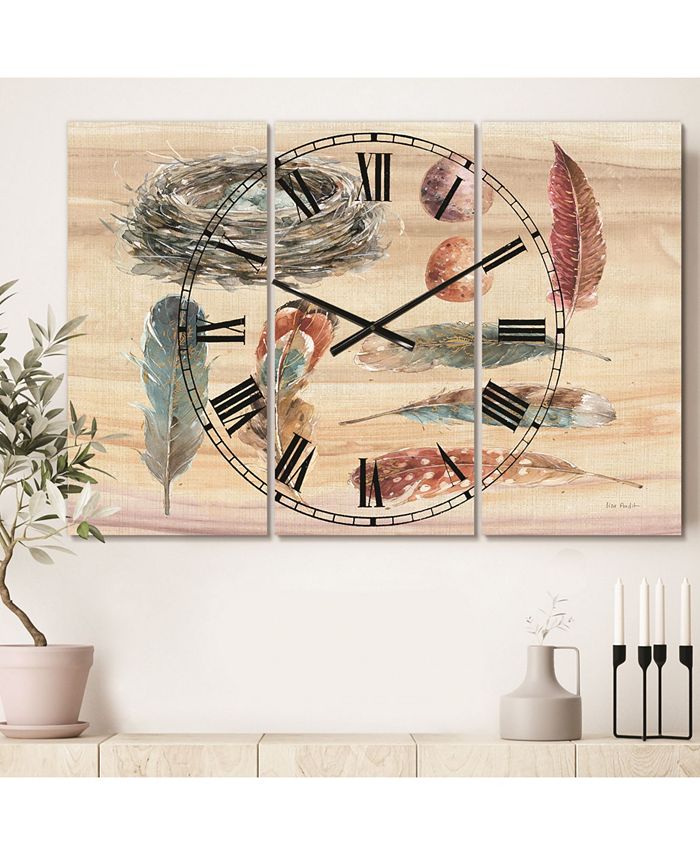 Designart Farmhouse 3 Panels Metal Wall Clock - Macy's
