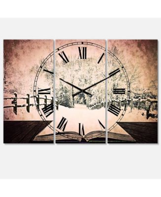 Designart Traditional 3 Panels Metal Wall Clock - Macy's