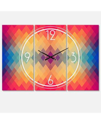 Designart Modern and Contemporary 3 Panels Metal Wall Clock - Macy's