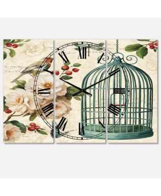 Designart Traditional 3 Panels Metal Wall Clock - Macy's