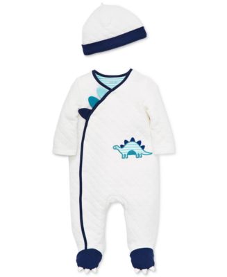 Little Me Baby Boys Dinosaur Footed Coverall & Hat - Macy's