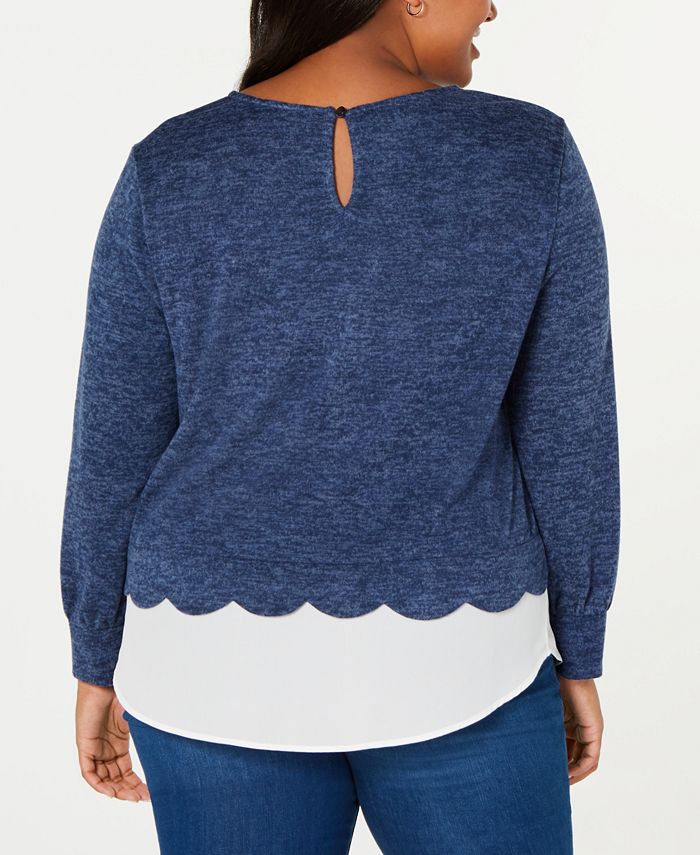 Monteau Trendy Plus Size Layered-Look Top - Macy's