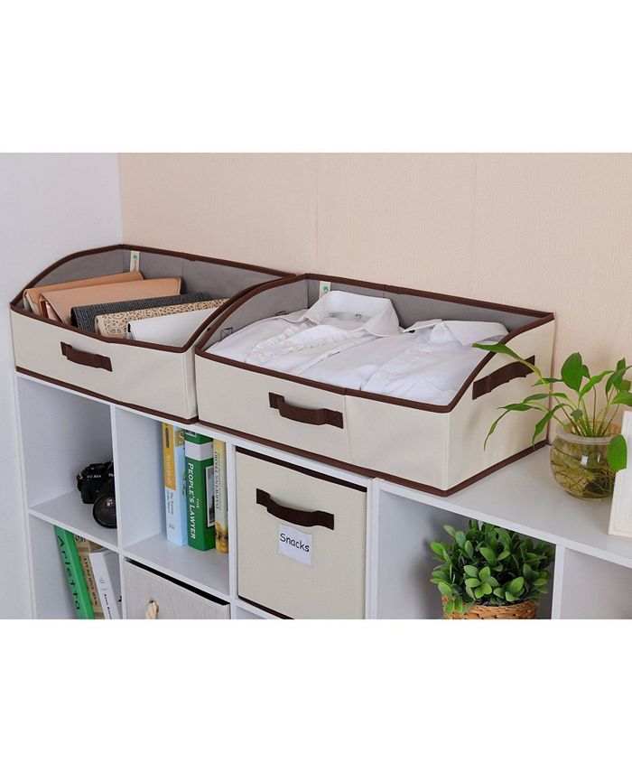StorageWorks Low Front Fabric Storage Bin with Riveted Handles 2-Pack ...