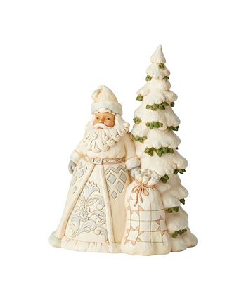 Enesco Jim Shore White Woodland Santa w/ Tree - Macy's