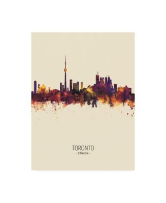 Michael Tompsett Toronto Canada Skyline Portrait III Canvas Art - 19.5 ...