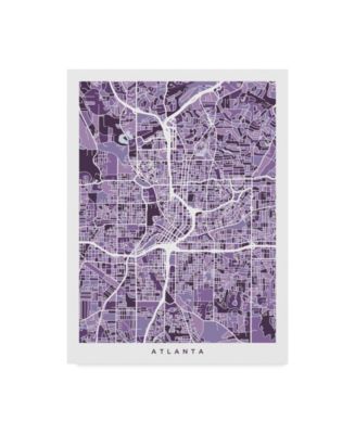 Trademark Global Michael Tompsett Atlanta Georgia City Map Purple ...