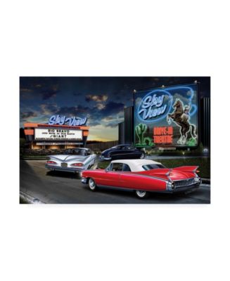 Helen Flint Diners and Cars IV Canvas Art - 20" x 25" - Macy's