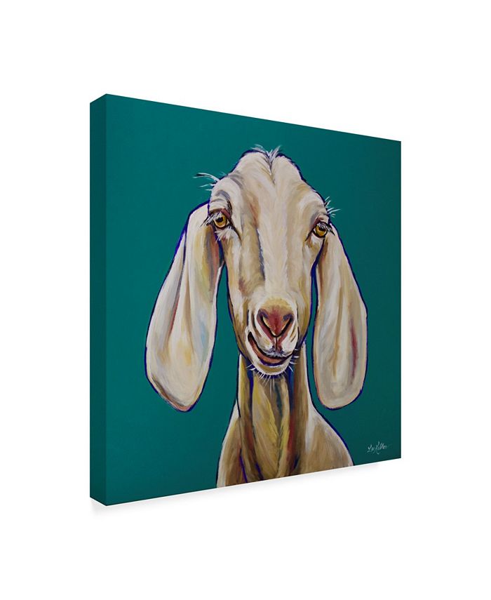 Trademark Global Hippie Hound Studios Goat on Teal Canvas Art - 20" x ...
