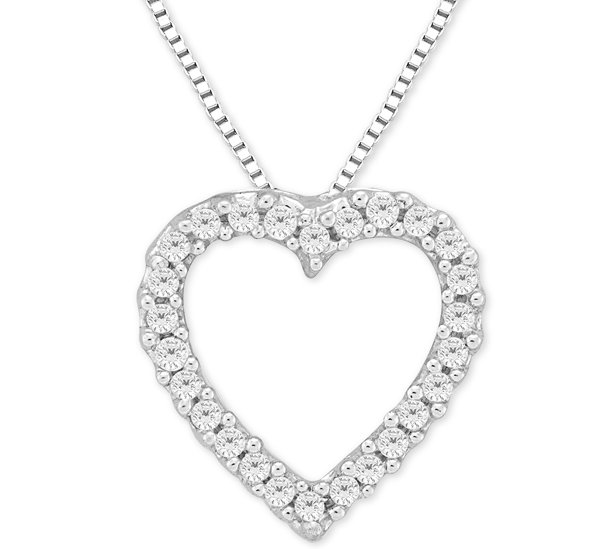 Click here for Diamond Heart Pendant Necklace in 14k White Gold (... prices