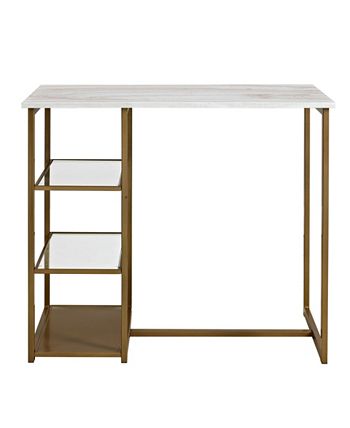 Dorel Living Maxim 3-Piece Brass Pub Set with Faux Marble Top - Macy's