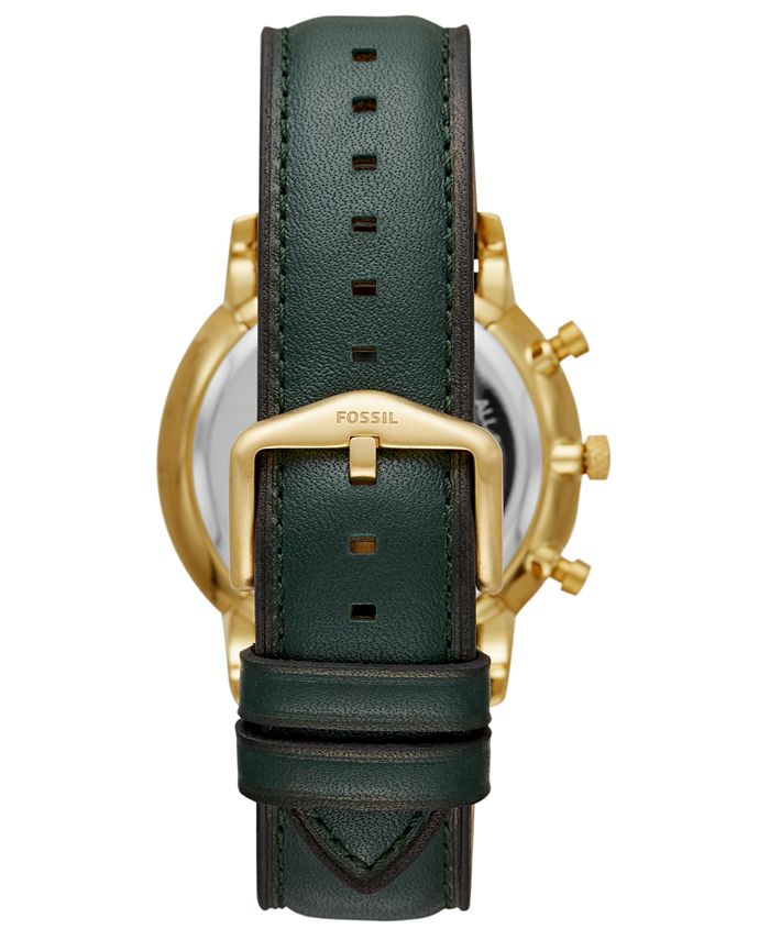 Fossil Men's Chronograph Neutra Green Leather Strap Watch 44mm - Macy's