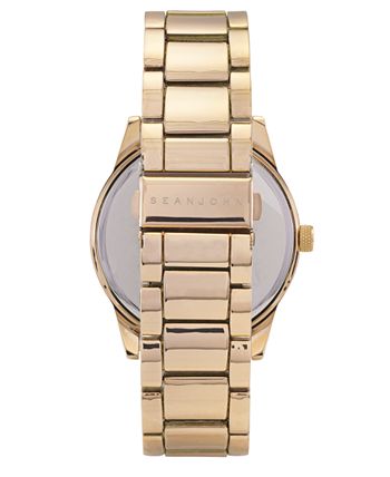 Sean John Men's Dress Sport 3 Hands Gold-tone Base Metal Bracelet Watch ...