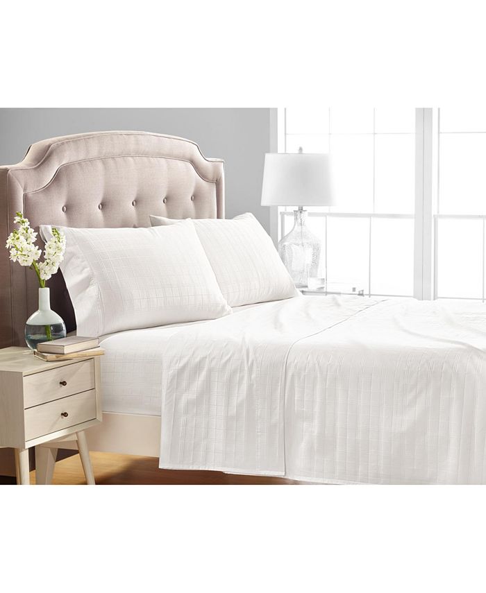 Charter Club Windowpane 100% Supima Cotton 550 Thread Count 4 Pc. Sheet ...