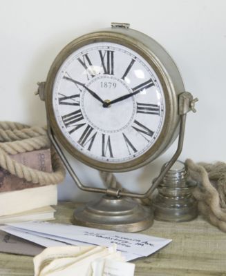 VIP Home & Garden Gold Metal Table Clock - Macy's