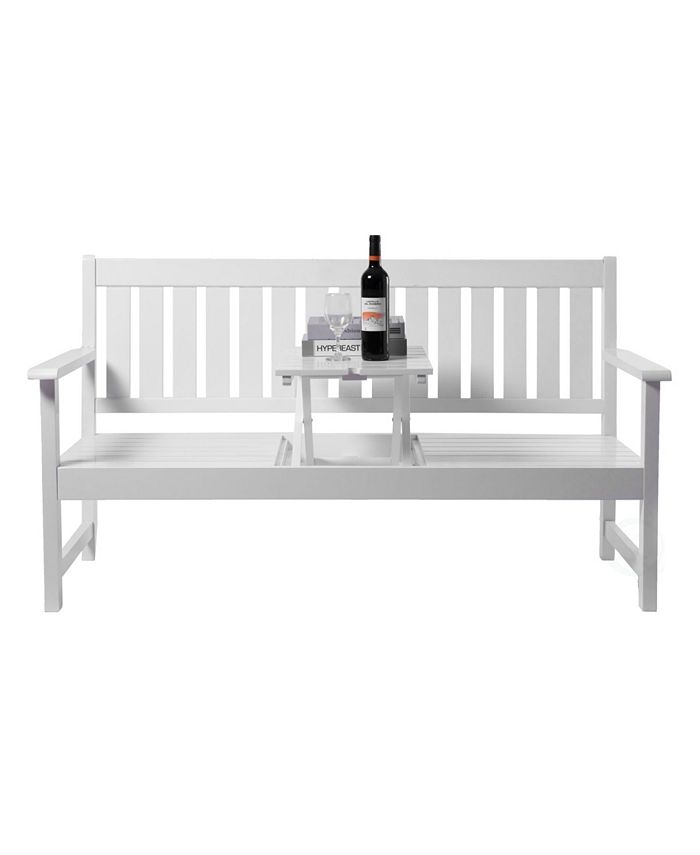 Gardenised Wooden Patio Garden Park Outdoor Yard Bench With Middle Pop ...