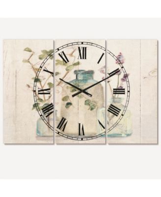 Designart Farmhouse 3 Panels Metal Wall Clock - Macy's