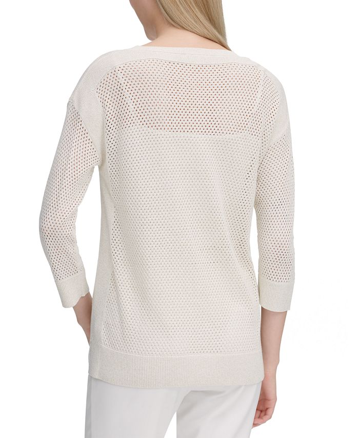 Calvin Klein Open-Front Pointelle Cardigan - Macy's