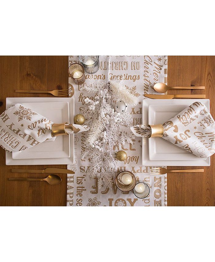 Design Imports Christmas Collage Table Runner - Macy's