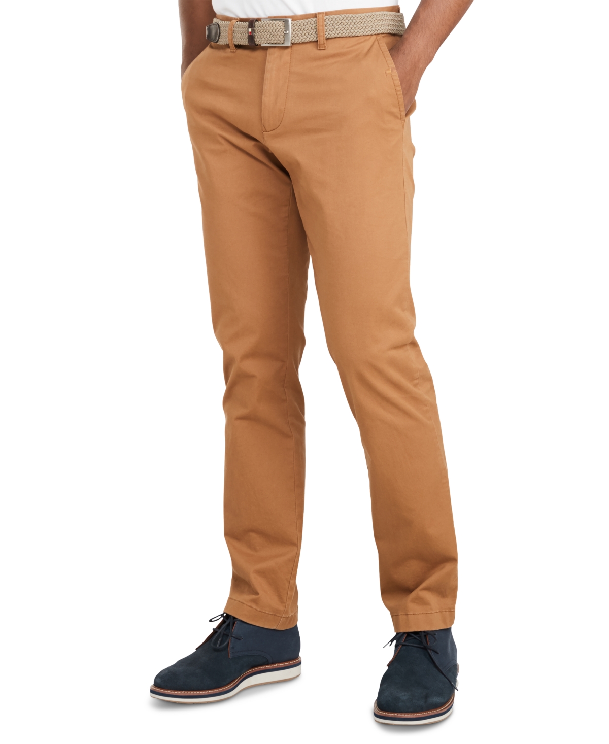 Tommy Hilfiger Mens Th Flex Stretch Regular-Fit Chino Pant - Cohiba Brown