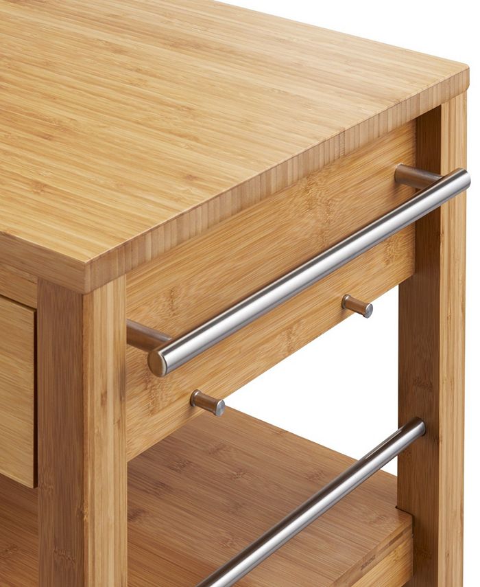 TRINITY 48" Bamboo Kitchen Island with Drawers - Macy's