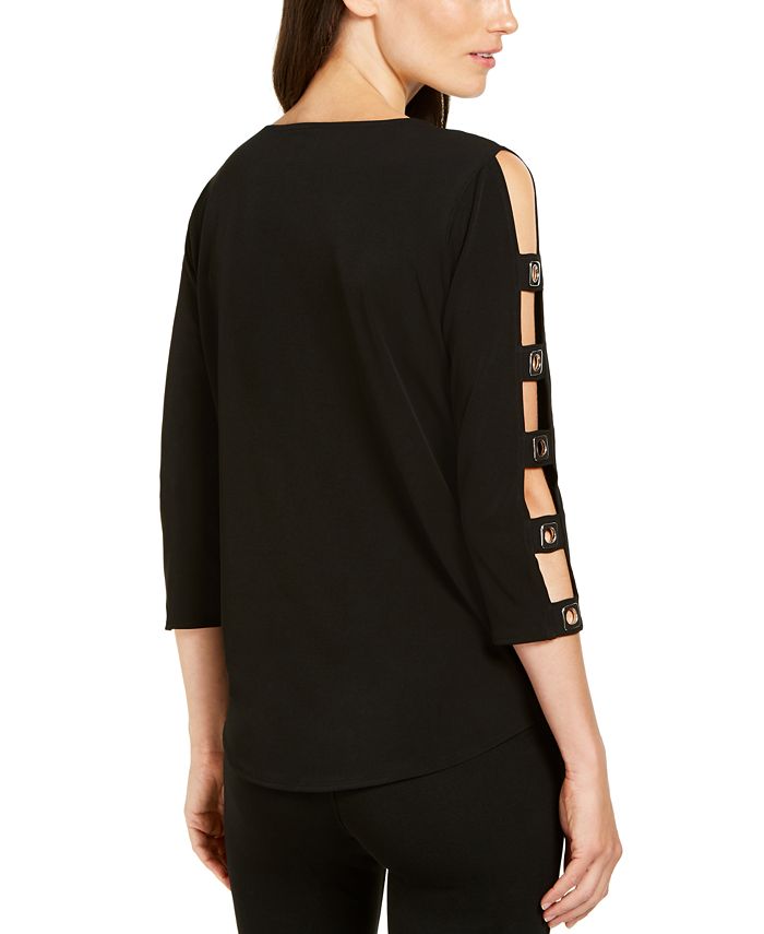 JM Collection Tie-Hem Ladder-Sleeve Top, Created for Macy's - Macy's