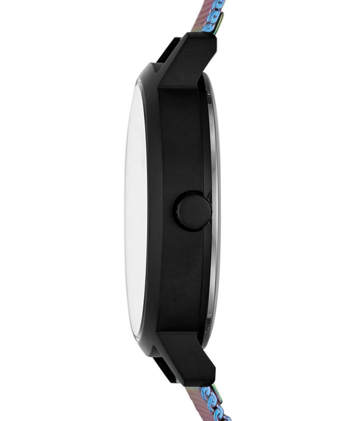 DKNY Women's Modernist Purple Iridescent Stainless Steel Mesh Bracelet ...