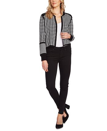 Vince Camuto Cotton Houndstooth Sweater Jacket - Macy's