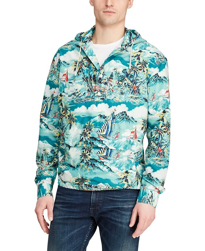 Polo Ralph Lauren Men's Tropical-Print Hooded Shirt - Macy's