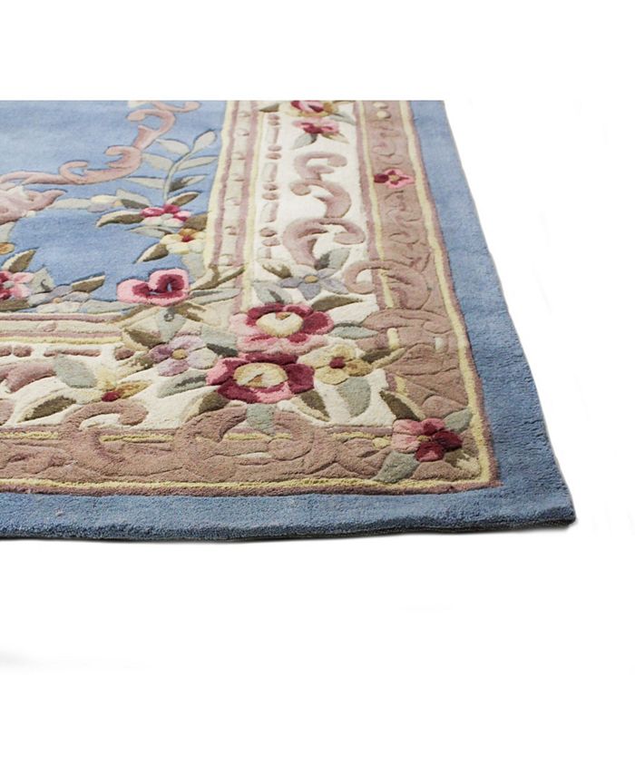 KM Home CLOSEOUT! Palace Garden Aubusson Light Blue 5' x 8' Area Rug ...