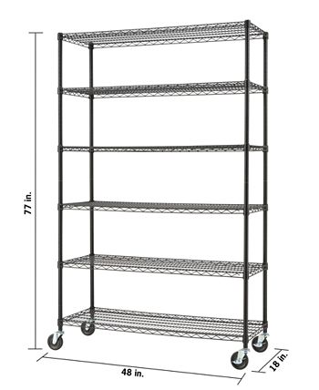 TRINITY Basics 6-Tier Wire Shelving Rack with NSF Includes Wheels - Macy's