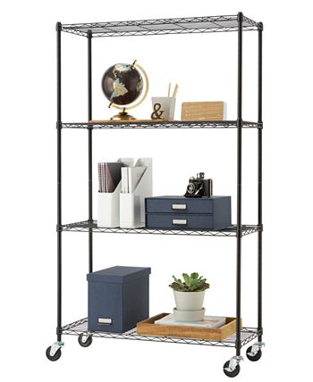 TRINITY Basics 4-Tier Wire Shelving Rack NSF Includes Wheels - Macy's